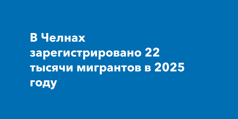 В Челнах зарегистрировано 22 тысячи мигрантов в 2025 году